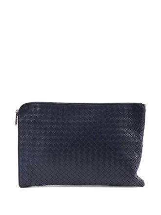 Bottega Veneta pochette en cuir Intrecciato (ann&eacute;es 2000) - Violet