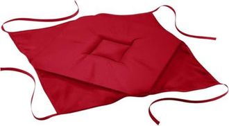 Douceur d'Int&eacute;rieur 1605160, Stuhlauflage Mit 4 Laschen, 36 X 36 X 3.5 cm, Essentiel, Polyester Unifarben, Rot