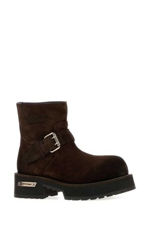 Balenciaga Womens Brown Suede Mini Venom Ankle Boots L Espresso-Ag Silver Stivali Espresso/ag