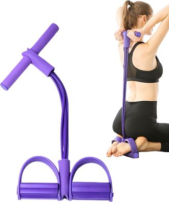 Generico Widerstandsb&auml;nder f&uuml;r Fitness, Widerstandsband mit 4 R&ouml;hren und Kn&ouml;cheln f&uuml;r Pedal&uuml;bungen, Seil zum Dehnen von Armen, Beinen und Flexibilit&auml;tstraining