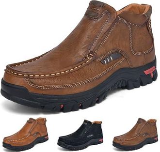 Generic Bottines orthop&eacute;diques en cuir fabriqu&eacute;es &agrave; la main pour homme - Imperm&eacute;ables et antid&eacute;rapantes - Confortables - Pour lext&eacute;rieur, les voyages, la rand