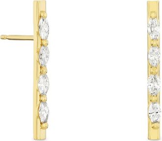 ROSEKEY boucles doreilles en or 18ct pav&eacute;es de diamants