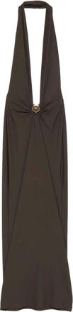 CHRISTOPHER ESBER Femme, Robes, Brun, Taille: 36 FR Mineral Stone Ruched Halter Lycra Dress