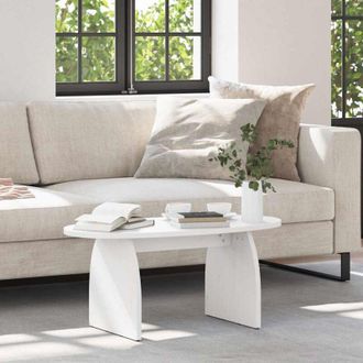 vidaXL Table basse Blanc 80 x 40 x 35 cm Bois massif en pin Vidaxl