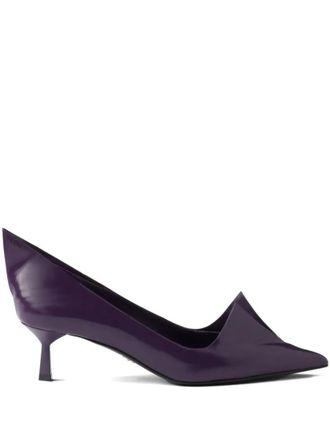 Prada Hohe Schuhe - Pointed Toe Pumps With Cutout Detail - Gr. 36 (EU) - in Lila - für Damen