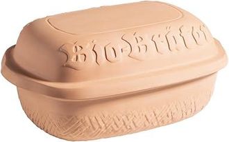 Mäser 934115 Bio-Bräter Tontopf mit Deckel, fasst ca. 4,5 L, Keramik Topf für schonendes, fettfreies Dampfgaren, als Römertopf (Schmortopf) für Braten, Gesc