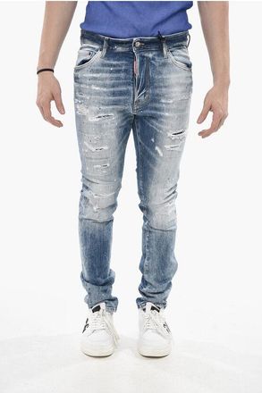 Dsquared2 Jeans Cool Guy Fit aus Denim, heller Waschung mit Rissen, 16 Gr&ouml;&szlig;e 42