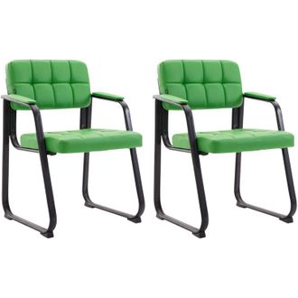Clp Ensemble de 2 chaises pour les visiteurs Canada b en faux cuir vert