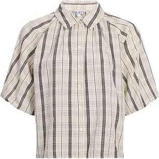 Object Chemise manches courtes &agrave; carreaux en coton m&eacute;lang&eacute;
