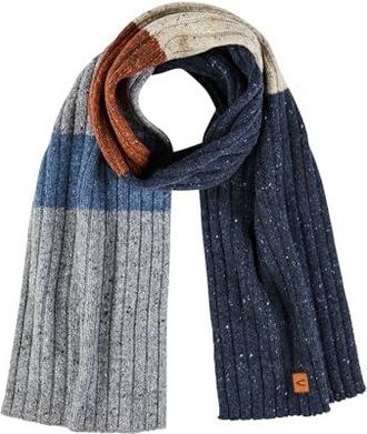 Camel Active Écharpe épaisse en tricot pour homme en mélange de laine, bleu, taille unique