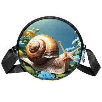 Generic Sac &agrave; bandouli&egrave;re rond pour femme, petit sac &agrave; bandouli&egrave;re avec fermeture &eacute;clair et bretelles r&eacute;glables style d&eacute;contract&eacute; pour femmes et filles