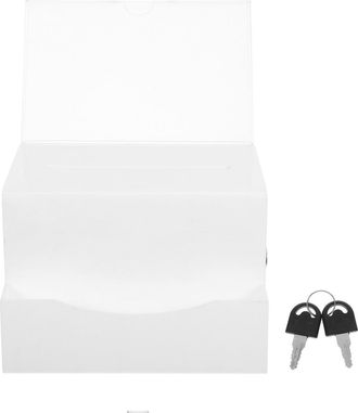 NUOBESTY Gro&szlig;e Acryl Box mit Schloss und Schildhalter Multifunktionale Spenden Wahlurne f&uuml;r Veranstaltungen mit Visitenkartenfach Sicher und Abschlie&szlig;bar f&uuml;r F