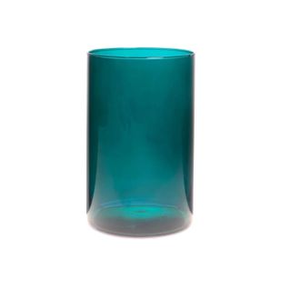 Hakbijl Dekoglas, Vase LEVI Essentials Zylinder H. 25cm D. 18cm Petrol blau Glas Hakbijl