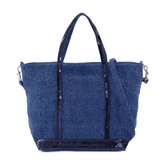 Vanessa Bruno Womens Cabas S Tote Blue Linen