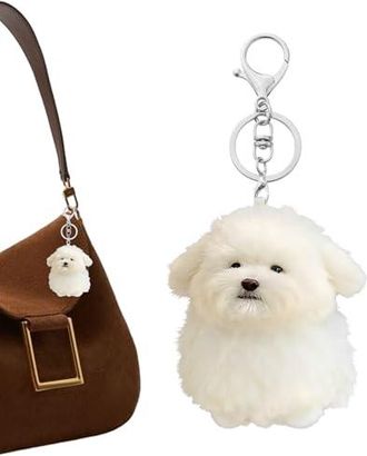 Generic Pendentif en peluche - Souvenir de collection doux en peluche | Porte-cl&eacute;s en peluche en forme de chiot - Pour femmes, filles, &eacute;tudiants, voyages - Sa
