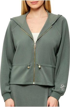 Liu Jo Femme, Sweatshirts et sweats &agrave; capuche, Vert, Taille: 36 FR Ta6076 Js869 Veste zipp&eacute;e