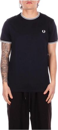 Fred Perry Homme, Tops, Bleu, Taille: L Twin Tipped T-Shirt