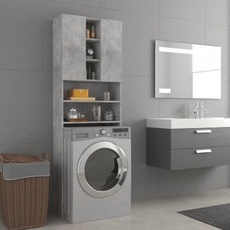 vidaXL Vidaxl - Meuble pour machine &agrave; laver Gris b&eacute;ton 64x25,5x190 cm