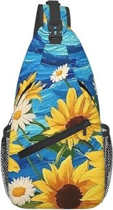 Generic Sac &agrave; dos &agrave; bandouli&egrave;re motif tournesols vibrants pour homme, sac &agrave; dos de randonn&eacute;e