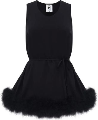 Sleeper Bisou Bisou feathers top - Schwarz
