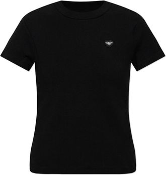 Carhartt Work in Progress T-Shirt mit kleinem Herz-Patch - - Tops - Damen - Schwarzk - S