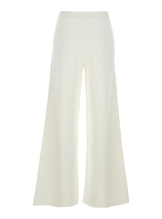 P.A.R.O.S.H. Womens Wide Leg Pull-On Pants White Viscose Trousers