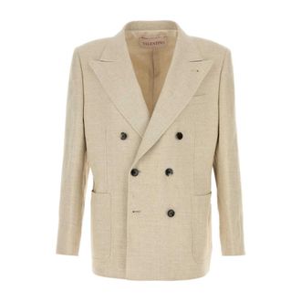 Valentino Garavani Giacca Doppiopetto - - Jackets - Herren - Beige - L