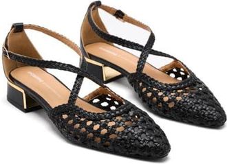 Gioseppo Ballerines en cuir tressé brillant, Noir, 37 EU