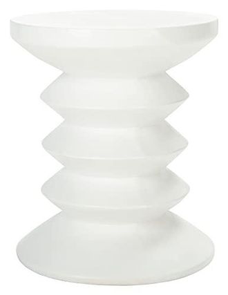 Safavieh Modern Keramik Outdoor-Akzenttisch, Wei&szlig;