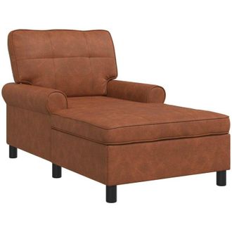 vidaXL Lounge-Liege mit Kissen Braun 91 x 157 x 91 cm Kunstleder vidaXL