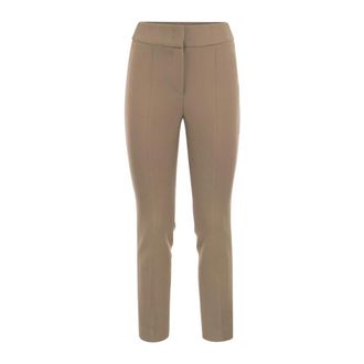 PESERICO Feine Hose mit kontrastfarbenem Bund - - Trousers - Damen - Beige - 3XL
