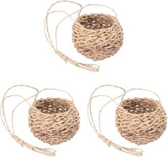 Amosfun Lot de 3 paniers Suspendus en Corde de - Couverture de Rangement - pour Plantes dint&eacute;rieur - Panier de Rangement - Couverture de - Pot de Fleurs Succu