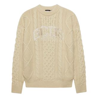 GCDS Lounge Logo Braids Pullover - - Knitwear - Damen - Beige - XS