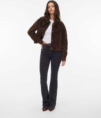 Vero Moda Jacke aus Wildlederoptik in Schokobraun