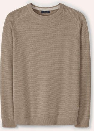 Walbusch Strickpullover Herren Ottoman Pullover Rundhals Baumwolle pflegeleicht Strukturierter Strick, atmungsaktiv, formstabil & maschinenwaschbar