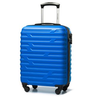 Wittchen A-line II Kabinengep&auml;ck Kabinenkoffer Handgep&auml;ck Rollkoffer Reisekoffer Bordkoffer Hartschale ABS Hochwertiger und Stabiler Gr&ouml;&szlig;e S Blau Lufthansa/Eur