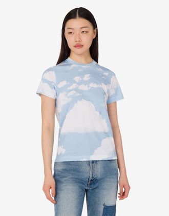 Moschino T-shirt en jersey de coton biologique Archive Clouds - Bleu