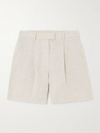 Brunello Cucinelli Short En Lin &Agrave; Plis - Neutres