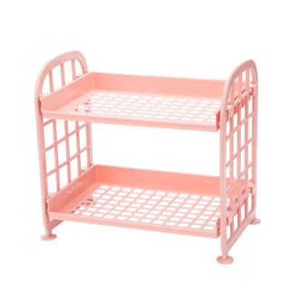 Cabilock Regal Aus Kunststoff F&uuml;r K&uuml;che Schreibtisch Wohnzimmer Badezimmer Arbeitsplatte Toilette Aufbewahrungsregal Organizer Rosa