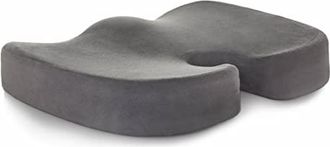 Linenspa Ergonomisches Sitzkissen aus Gelschaum - Stei&szlig;bein-/Coccyx-Komfort - Sitzpolster f&uuml;r B&uuml;rostuhl, Auto und f&uuml;r ganzt&auml;giges Sitzen, Grau