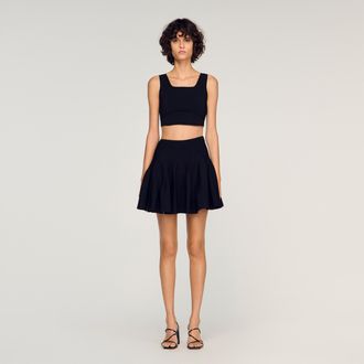 Sandro Jupe courte en maille &agrave; godets