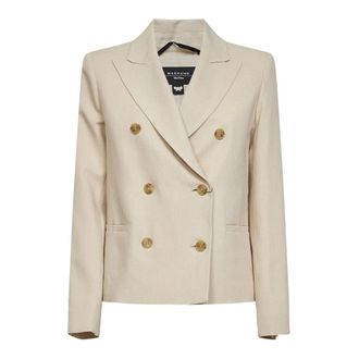 Max Mara Femme, Vestes, Beige, Taille: 38 FR Blazer Crois&eacute;