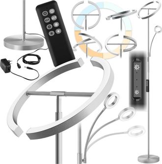 TecTake Lampadaire Auralis led 20W avec lampe de lecture dimmable