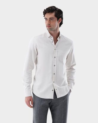 van Laack Flanellhemd mit Button-Down-Kragen