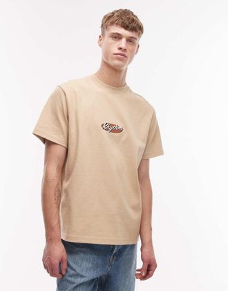 Rhythm T-shirt &agrave; broderie vintage - Sable-Neutre