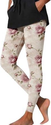 Generic Legging dentra&icirc;nement pour femme - Taille haute - 4 voies - Pantalon de course et de yoga - Avec fermeture &eacute;clair - Pour femme, Rose, XXL