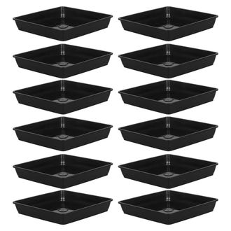 Cabilock 12 St&uuml;cke Blumentopf Untersetzer Kunststoff Pflanze Untertassen Rechteckige Blumenuntersetzer Pflanzk&uuml;bel Untertopf Blumentopf Unterteller Tablett f&uuml;r