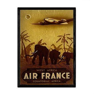 Nacnic Affiche Ancienne Air France. Feuilles pour d&eacute;corer Les int&eacute;rieurs avec des Images publicitaires Anciennes. Cadres de d&eacute;coration r&eacute;tro. Format A4 sans 