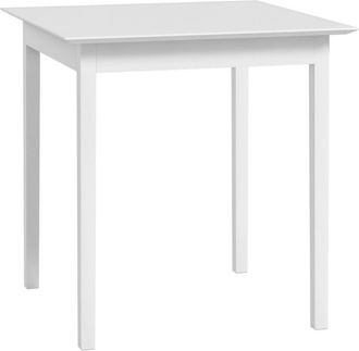 HOMCOM Esstisch K&uuml;chentisch Quadratischer Esszimmertisch f&uuml;r 2 Personen, Wohnzimmertisch aus Massivholz, f&uuml;r K&uuml;che, Esszimmer, Wei&szlig;, 75 x 75 x 76 cm - Homcom