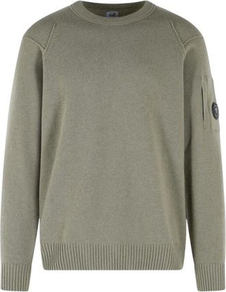 C.P. Company C.p. Company - Pull col rond en laine dagneau - Homme - Pulls - Vert - Taille: L